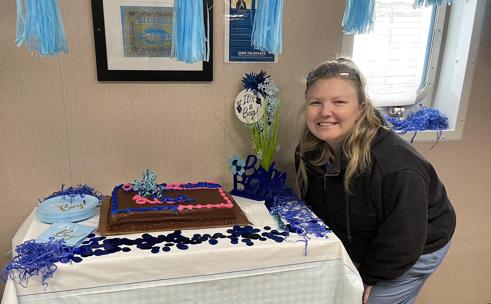 Surprise, it's a boy! Gender reveal party onboard the American Phoenix ...